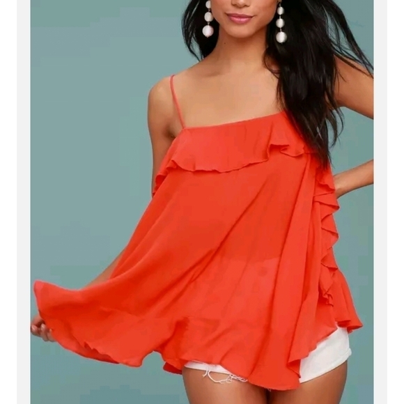 Free People | Tops | Intimately Free People Cascades Coral Camisole ...
